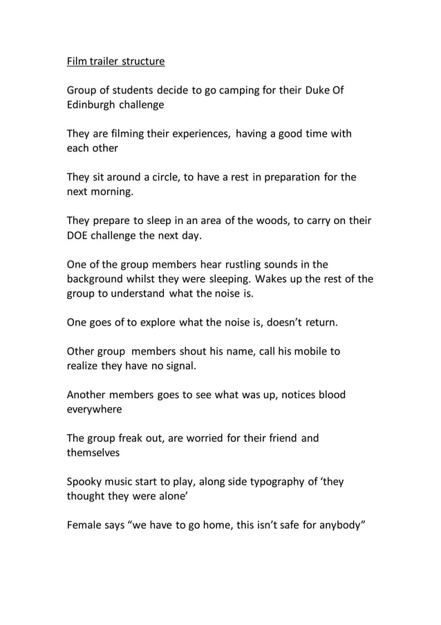 Film trailer structure | PDF