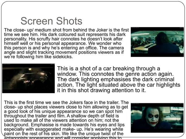 Film trailer the dark knight screen shots | PPT
