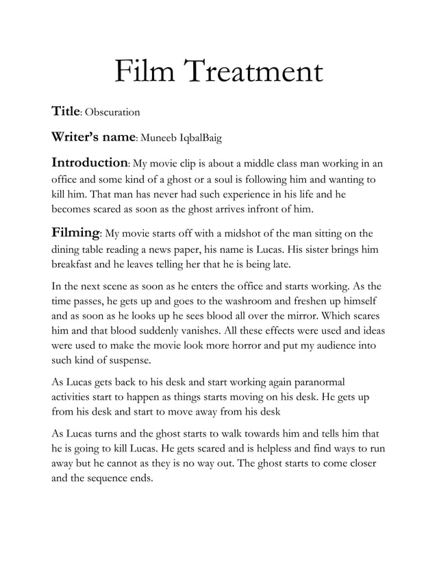 Film treatment | DOCX | Horror | Genres