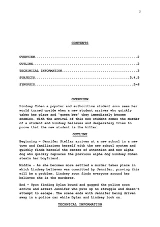 Film treatment and plot synopsis | DOCX