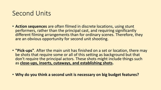 Film units and crew | PPTX