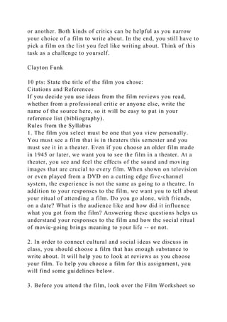 Film WorksheetArt Education 1600 Art and Music since 1945For t.docx