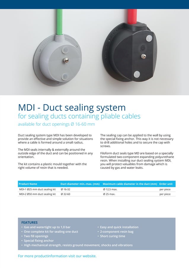 Filoform Duct Sealing Brochure | PDF