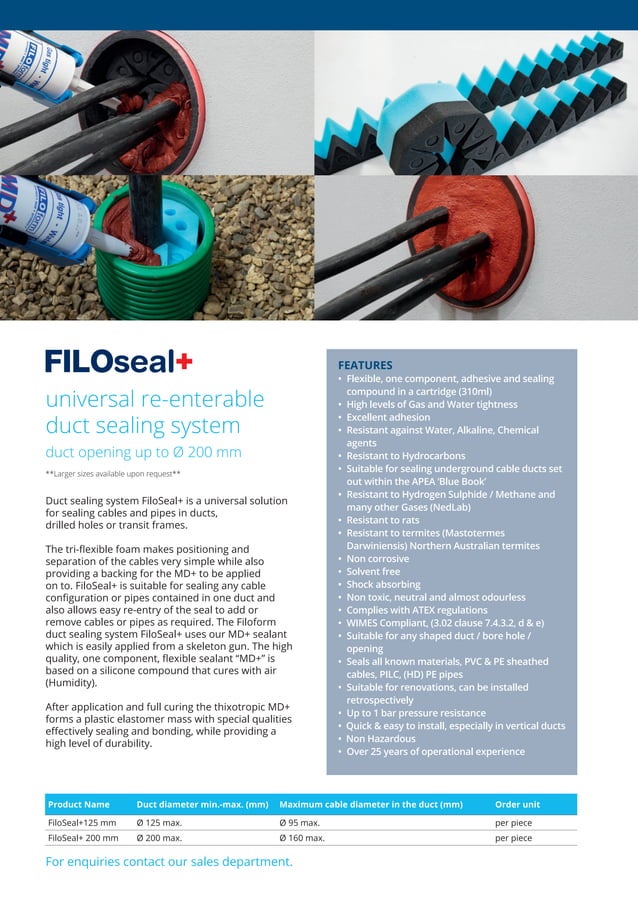 Filoform Duct Sealing Brochure | PDF