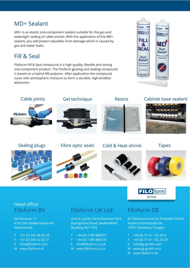 Filoform duct sealing systems flyer v2016 | PDF