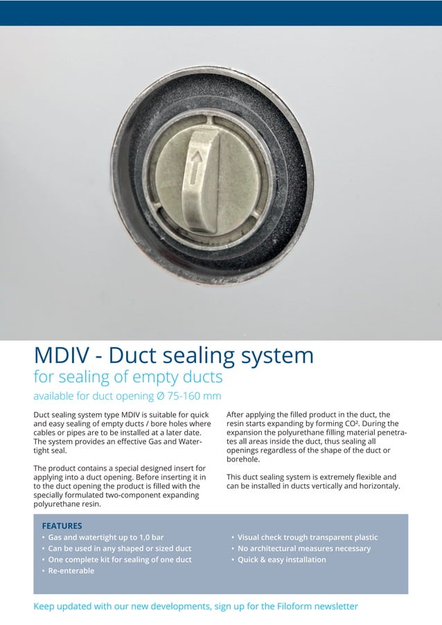 Filoform duct sealing systems flyer v2016 | PDF