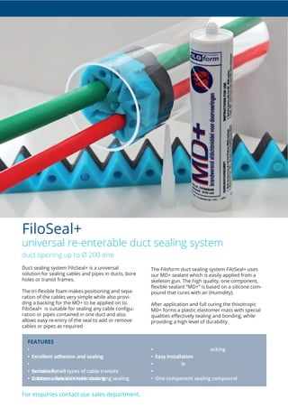 Filoform duct sealing systems flyer v2016 | PDF