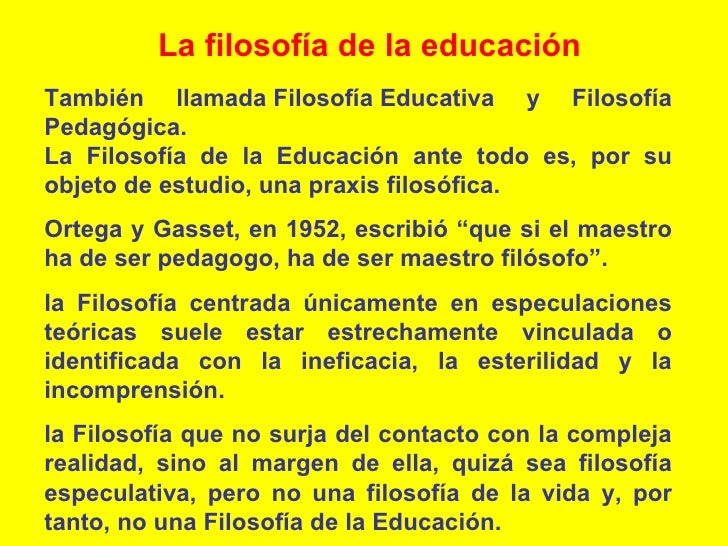 Filosofía de la educación