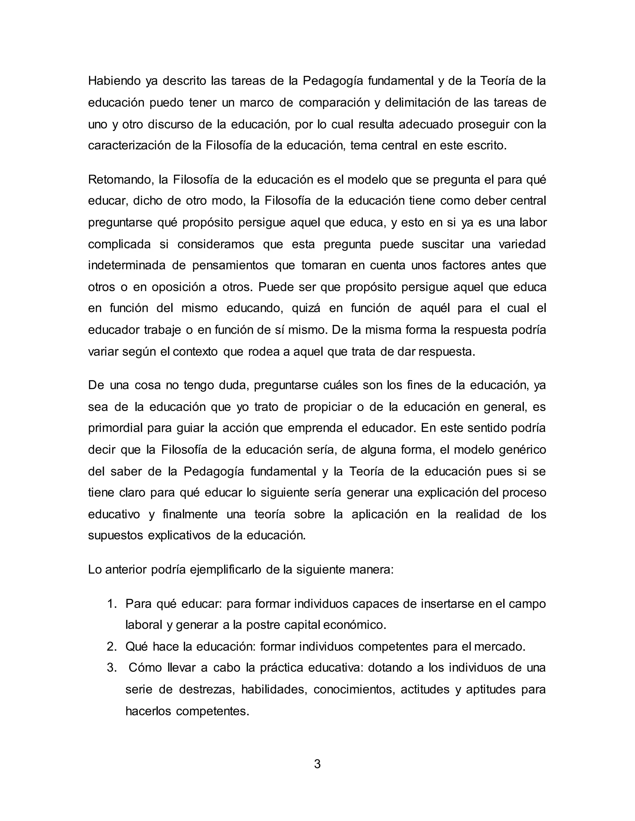 Filosofía de la educación | PDF