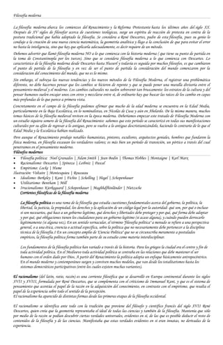 Filosofía moderna | DOCX