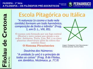 Filosofia - Monistas - Os Filósofos Pré-socráticos | PPT