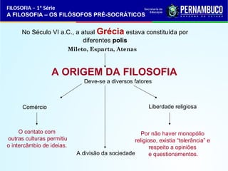 Filosofia - Monistas - Os Filósofos Pré-socráticos | PPT