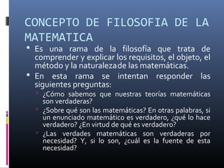 Filosofia de la matemática | PPT