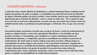 Filosofia moderna: Criticismo | PPTX
