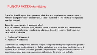 Filosofia moderna: Criticismo | PPTX