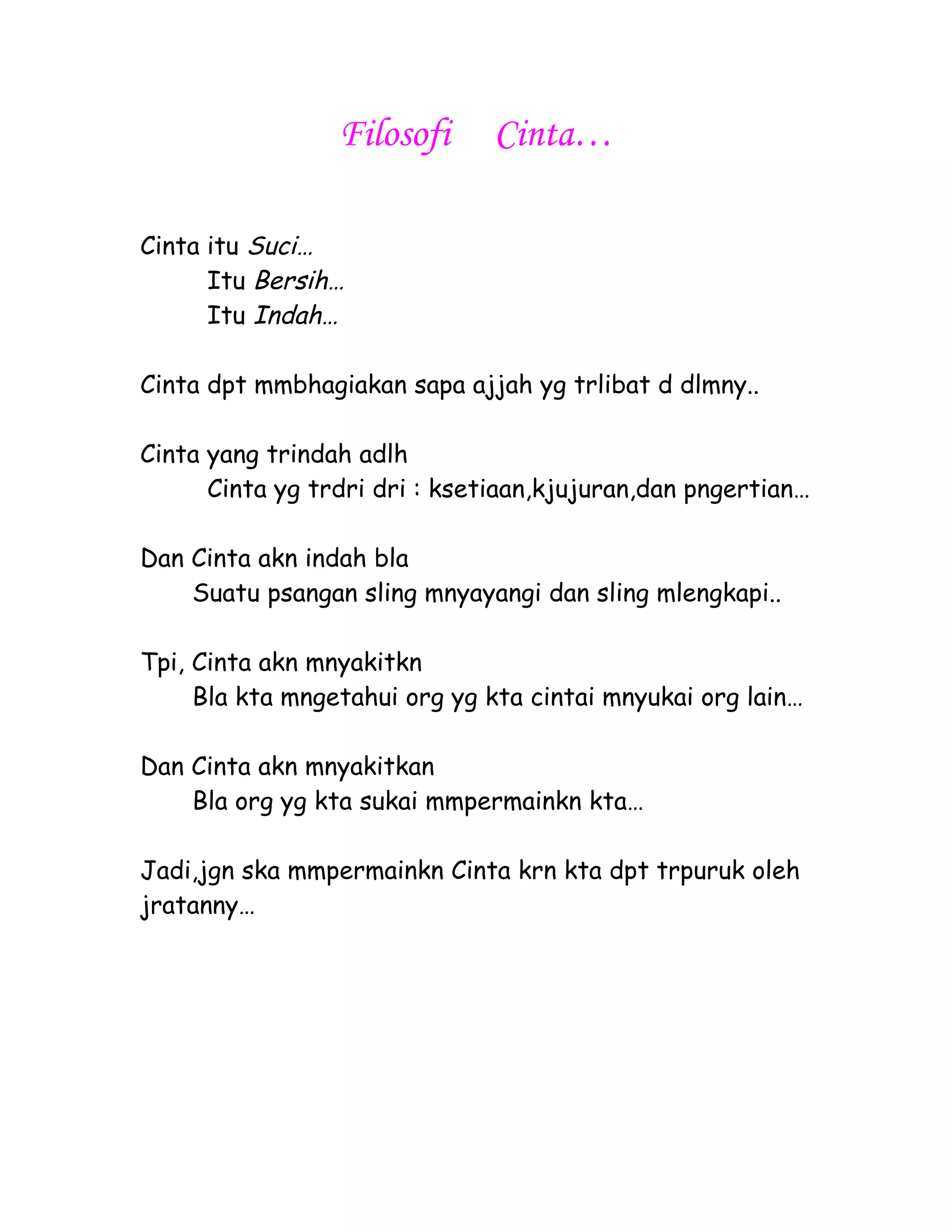 Filosofi cinta | PDF