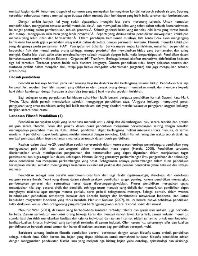 Filosofi pendidikan | PDF