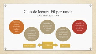 Fil per randa, un club de lectura al Museu Tèxtil | PPT