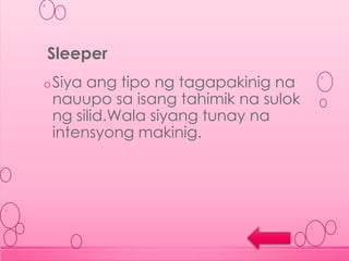 Mga Uri ng Tagapakinig | PPTX