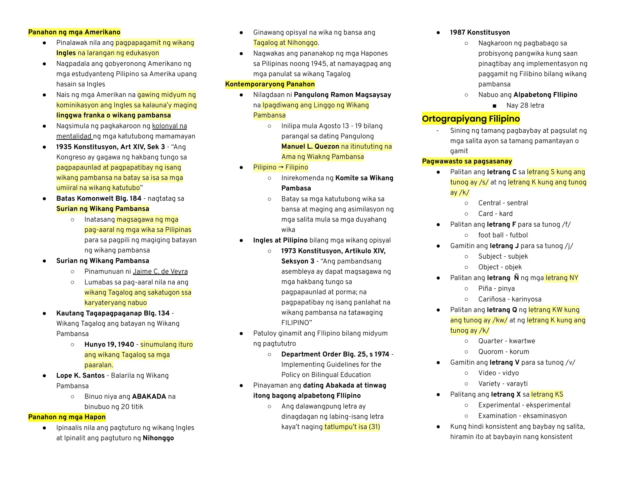 FILIPINO REVIEWER - KASAYSAYAN NG WIKA.pdf