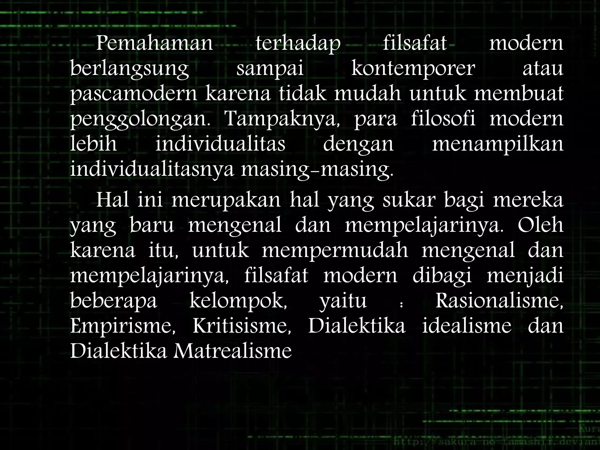 Sejarah Filsafat Barat Modern | PPTX