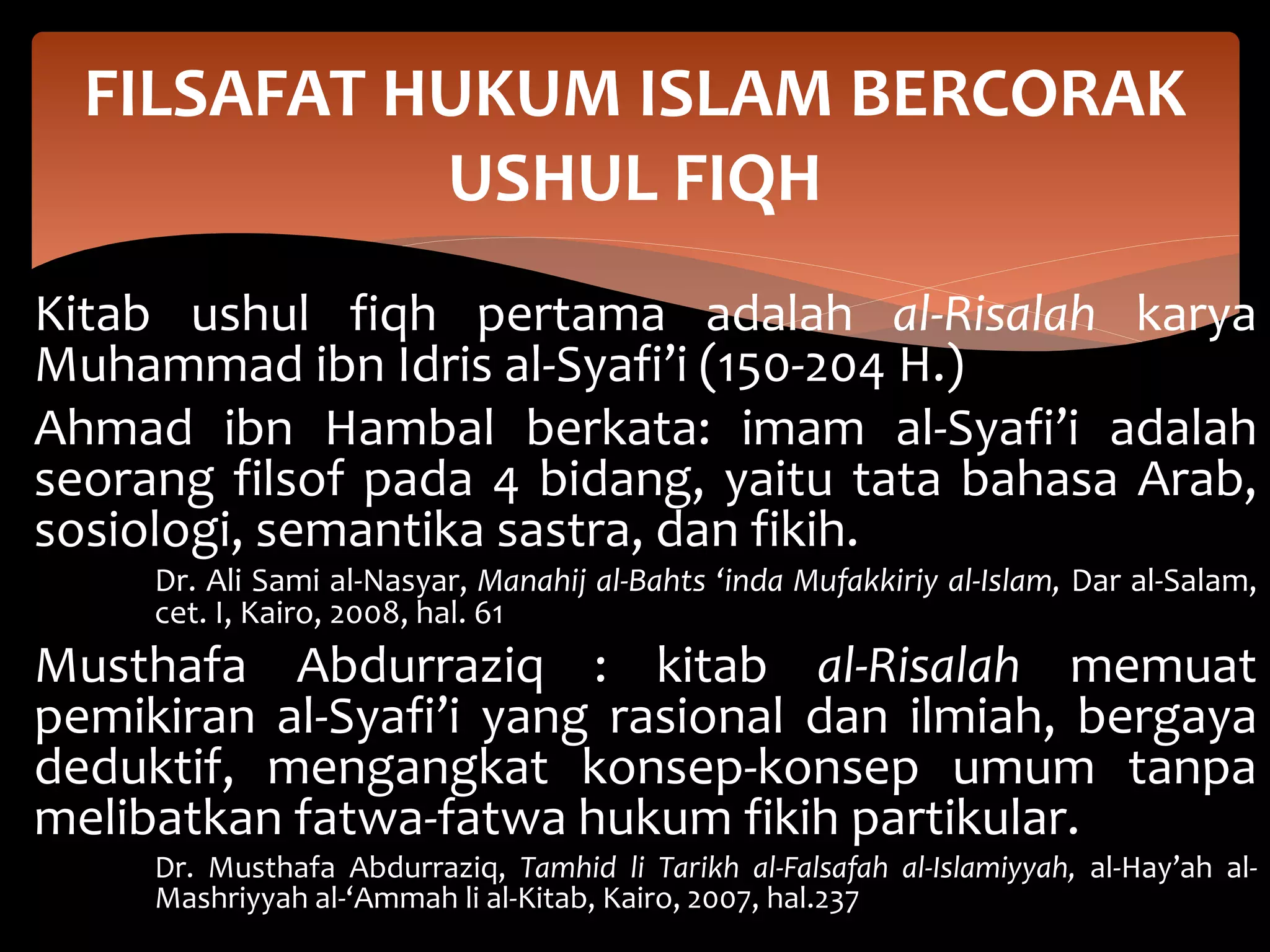 Filsafat hukum islam di masa ulama klasik dan | PPTX