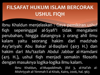 Filsafat hukum islam di masa ulama klasik dan | PPTX