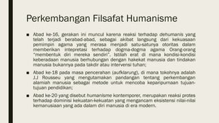Filsafat humanisme dan perkembangannya | PDF