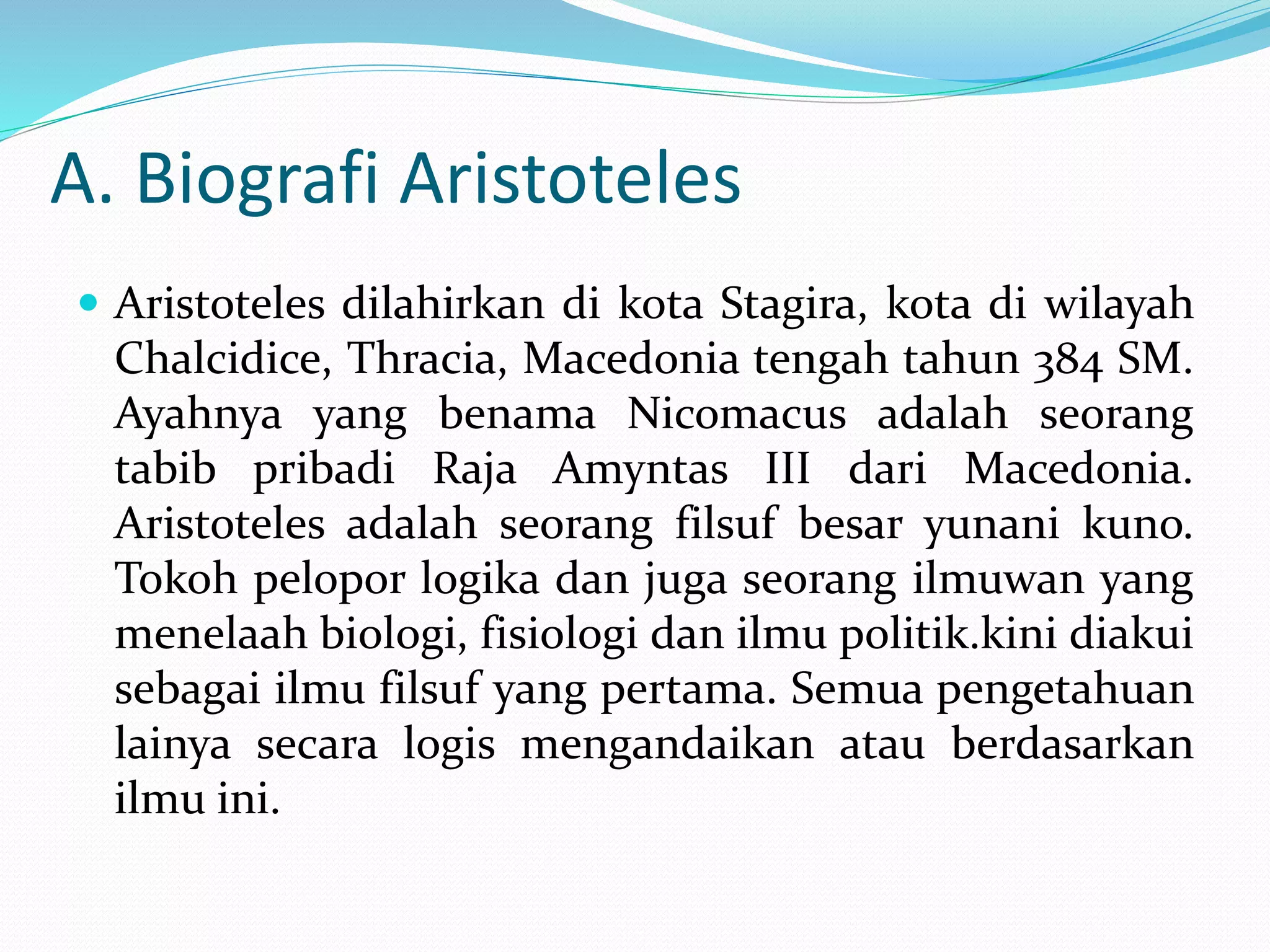 Filsafat ilmu aristoteles | PPTX