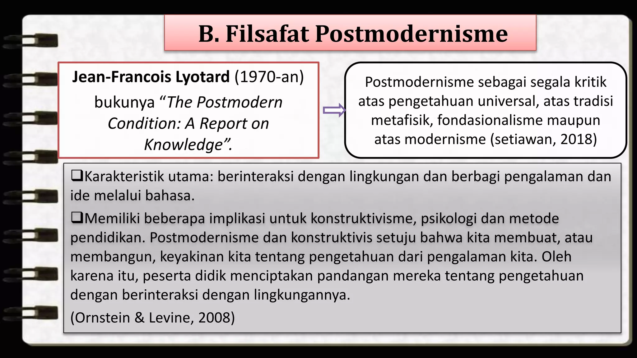 Filsafat konstruktivisme & filsafat post modernisme | PPTX