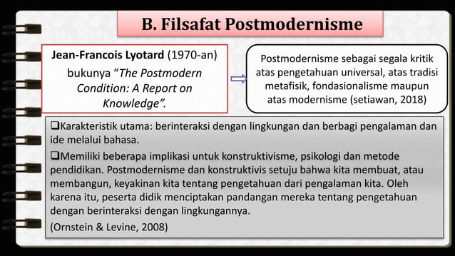 Filsafat konstruktivisme & filsafat post modernisme | PPTX