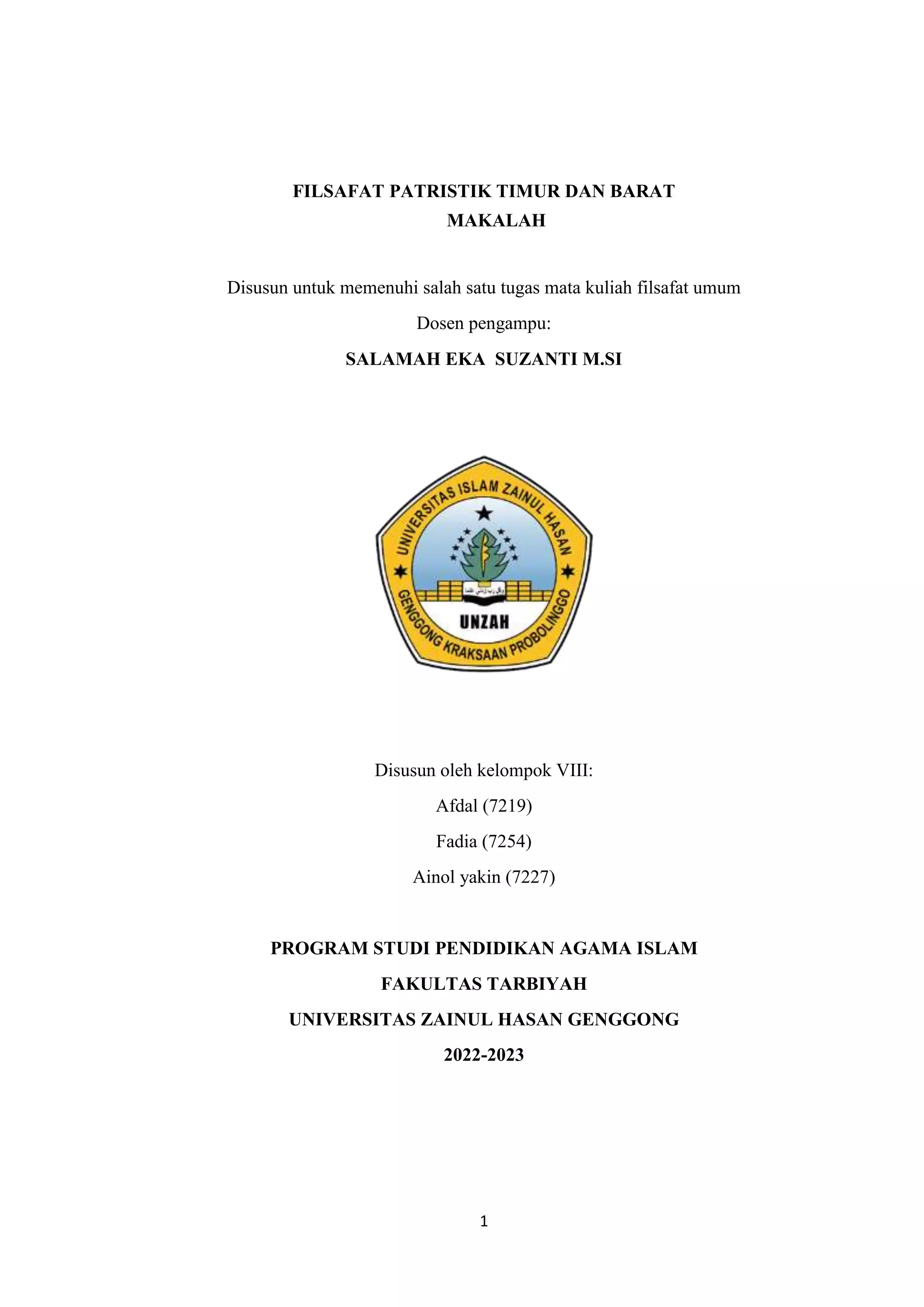 Filsafat Patristik Timur dan Barat.docx