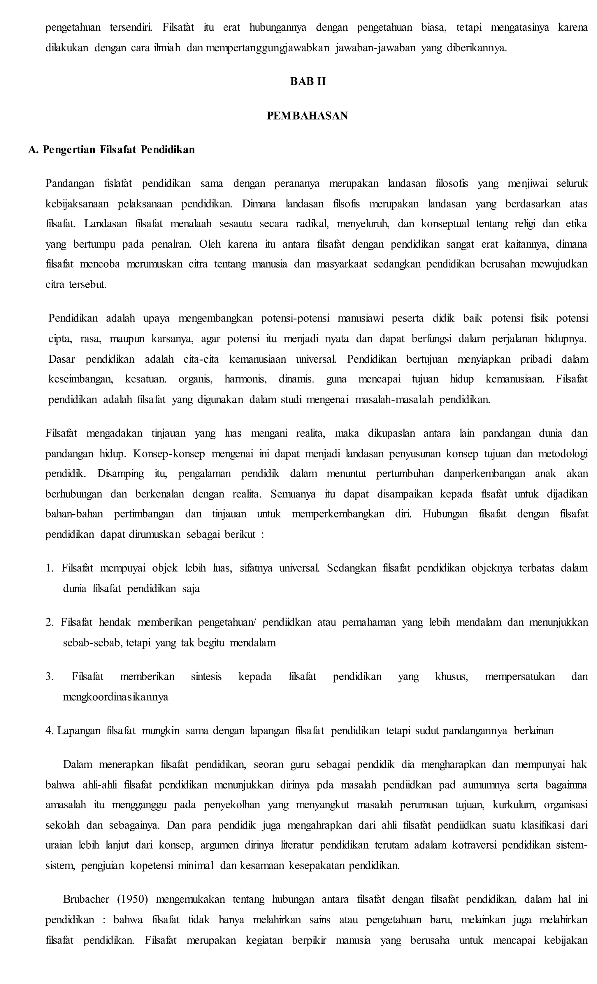 Filsafat pendidikan | PDF