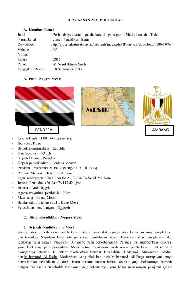 Filsafat pendidikan di negara mesir | PDF