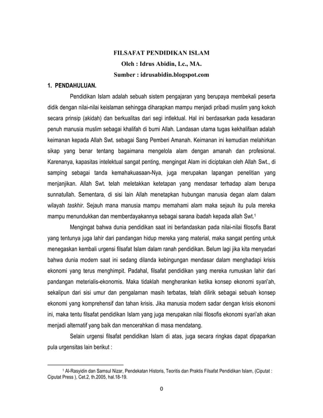 Filsafat pendidikan islam | PDF