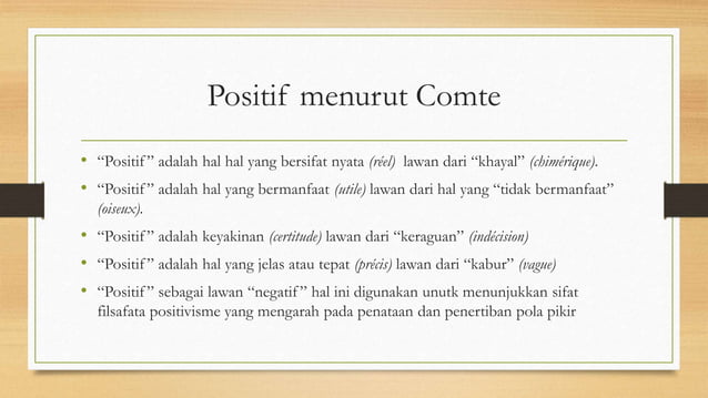 Filsafat positivisme auguste comte | PPTX