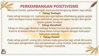 filsafat ilmu posivitisme, jurusan management | PPTX