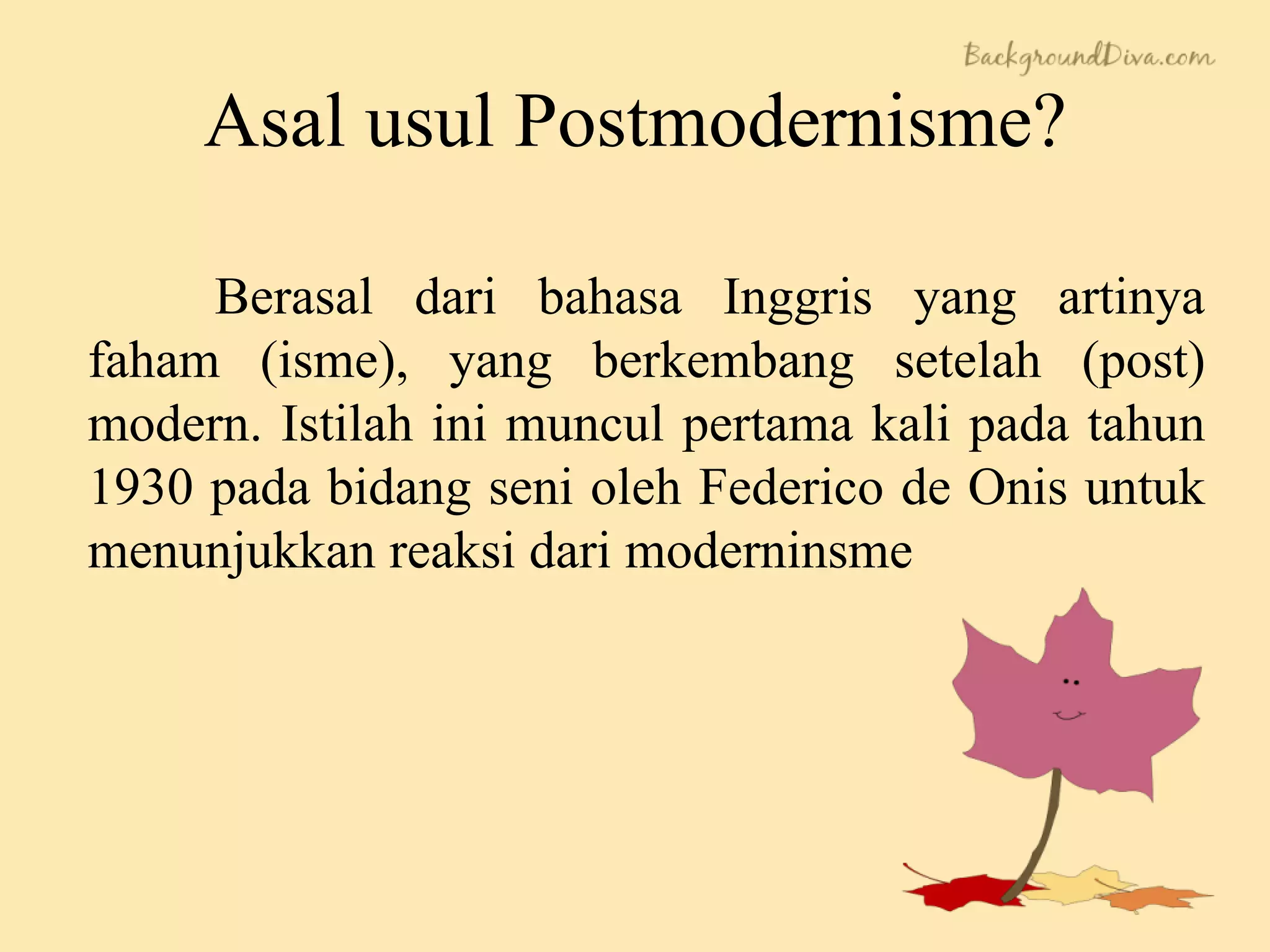 Filsafat postmodernisme | PPTX