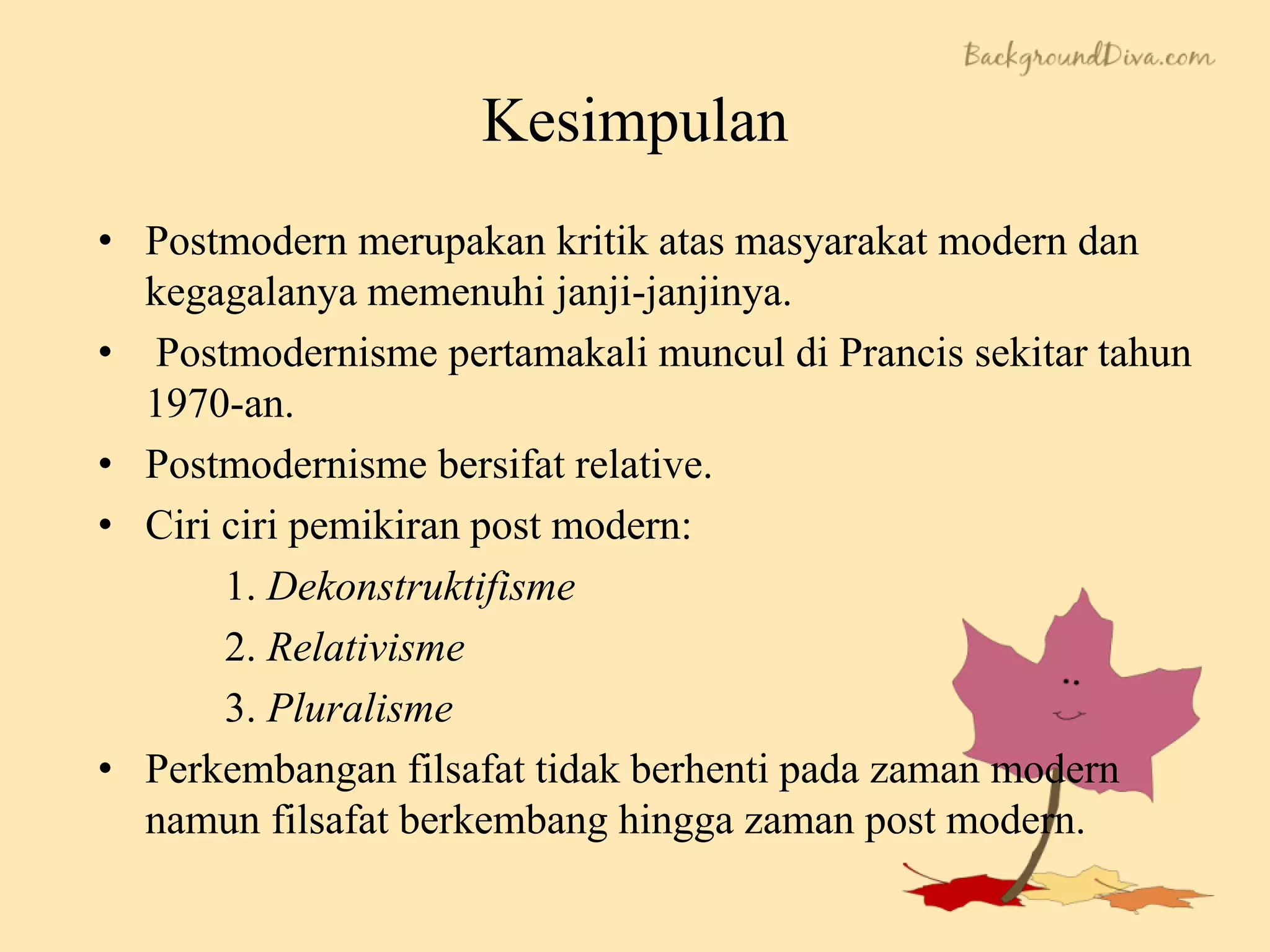 Filsafat postmodernisme | PPTX