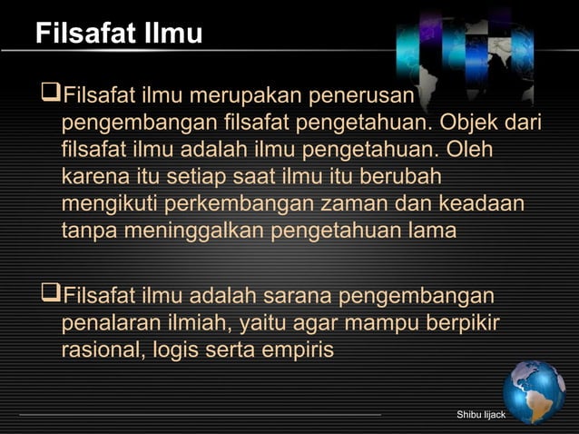 KAITAN FILSAFAT DENGAN FILSAFAT ILMU | PPT