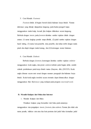 Kutipan dan Cara Menulis Kutipan | DOCX