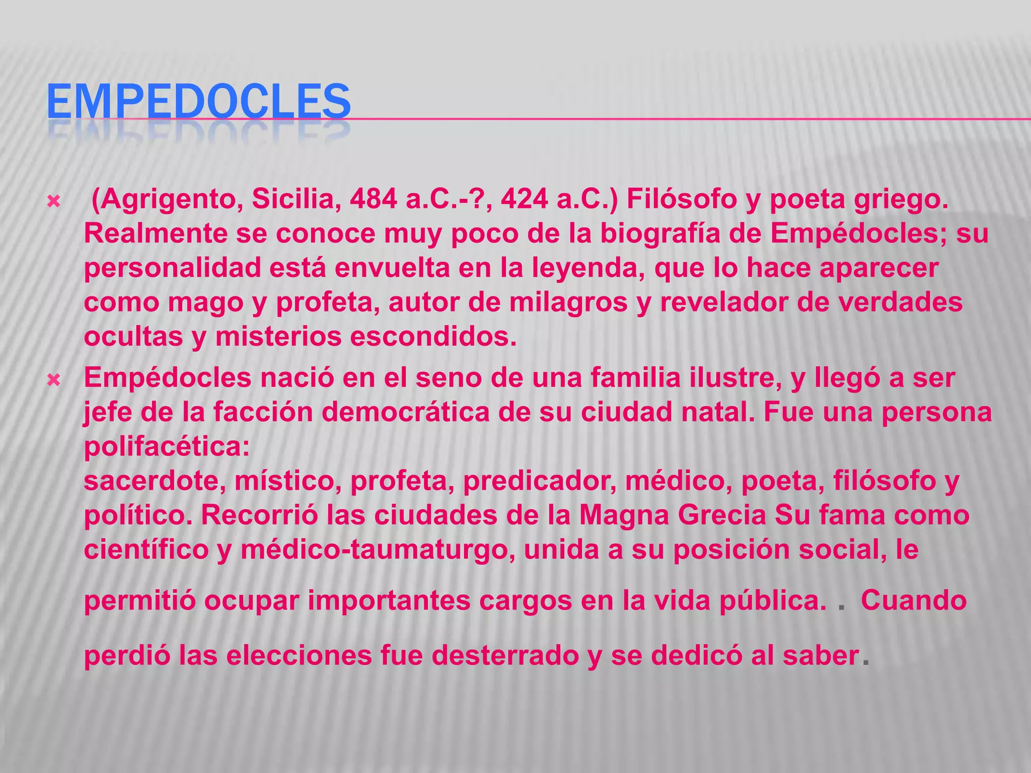 Filósofos empedocles y anxagoras 1° iii | PPTX | Religion & Spirituality