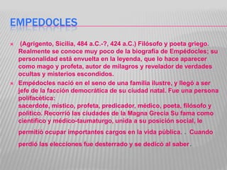 Filósofos empedocles y anxagoras 1° iii | PPTX
