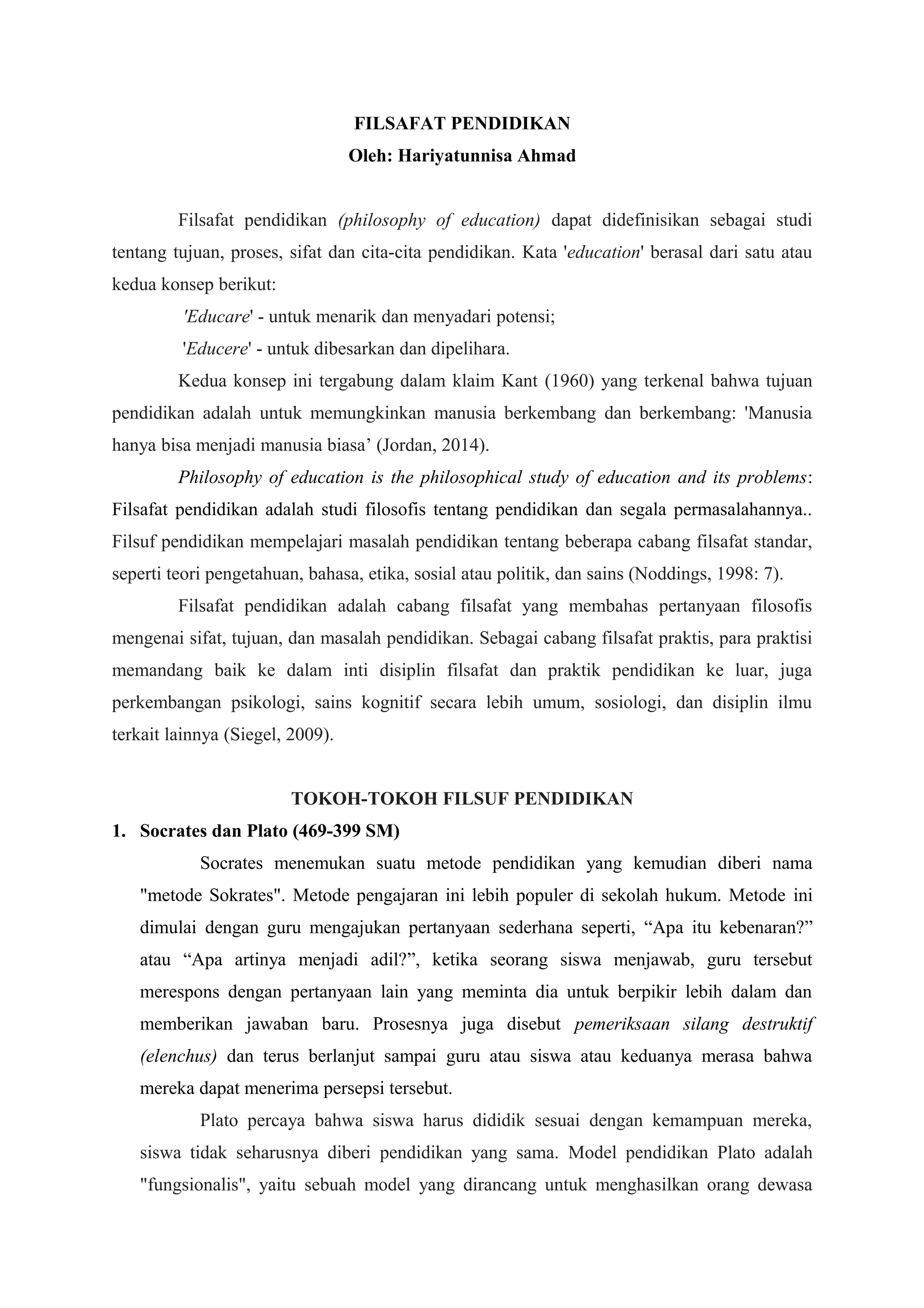 Filsafat Pendidikan | PDF