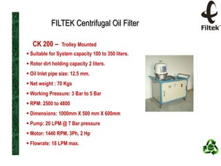 Filtek India Pvt. Ltd., Maharashtra, Oil Filters and Cleaners | PPT