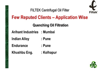 Filtek India Pvt. Ltd., Maharashtra, Oil Filters and Cleaners | PPT
