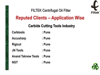 Filtek India Pvt. Ltd., Maharashtra, Oil Filters and Cleaners | PPT