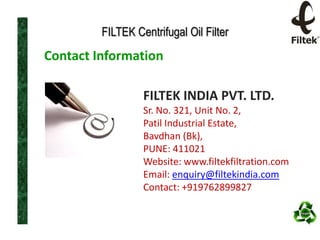 Filtek India Pvt. Ltd., Maharashtra, Oil Filters and Cleaners | PPT