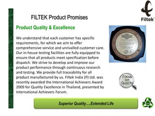Filtek India Pvt. Ltd., Maharashtra, Oil Filters and Cleaners | PPT
