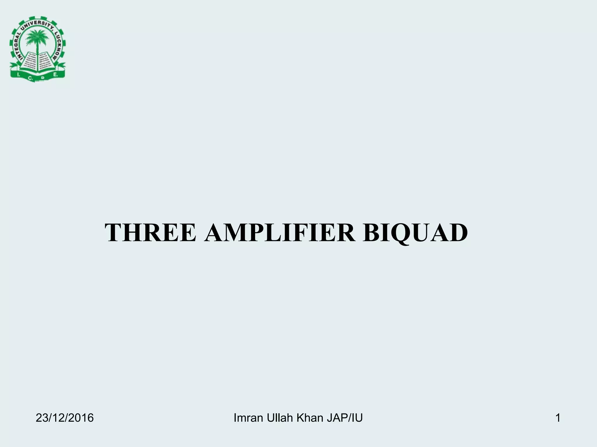 Biquad Filter | PPT